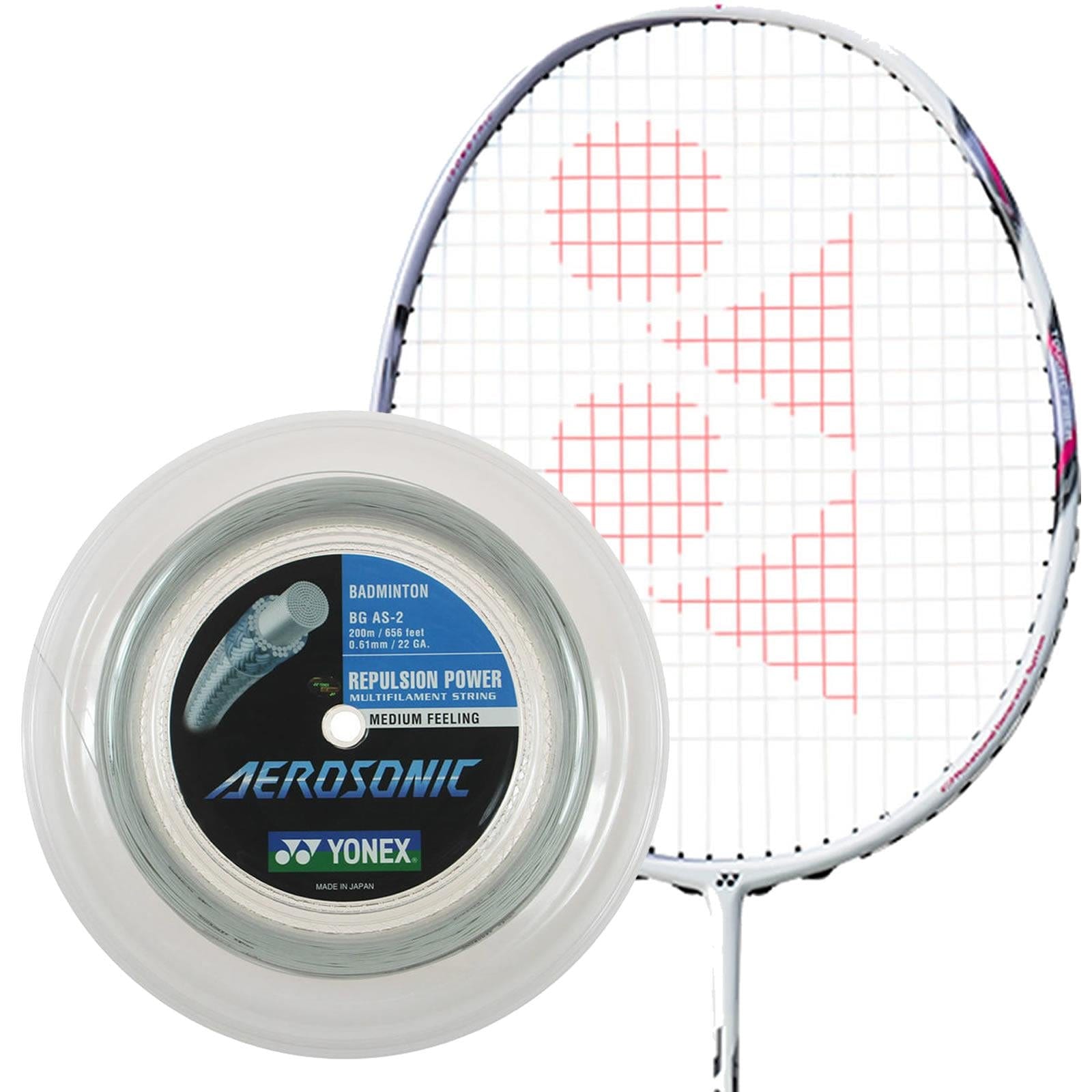 Yonex Aerosonic Badminton String White - 0.61mm 200m Reel — Badminton HQ
