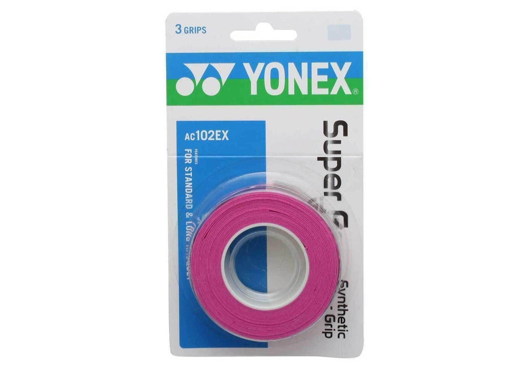 Yonex AC102EX Super Grap Badminton Overgrip - 3 Pack - Pink — Badminton HQ