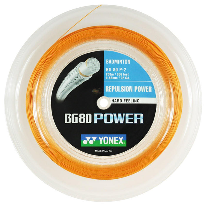 Yonex BG 80P Badminton String Bright Orange 0.68mm 200m Reel