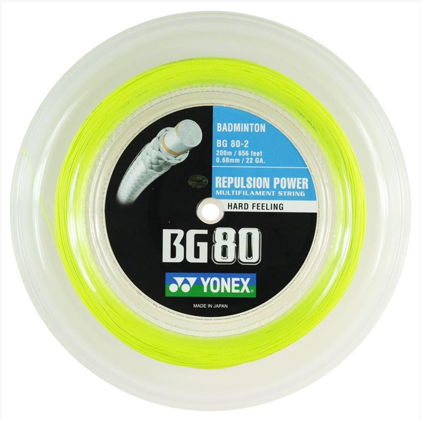 Yonex BG 80 Badminton String Yellow - 0.68mm 200m Reel — Badminton HQ