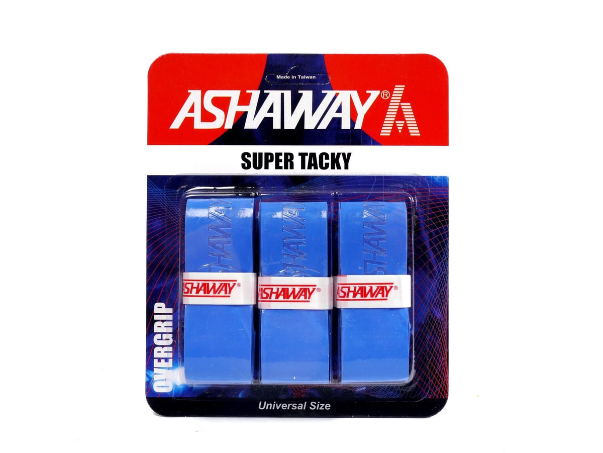 Ashaway Super Tacky Badminton Overgrip - Blue - Set of 3 — Badminton HQ