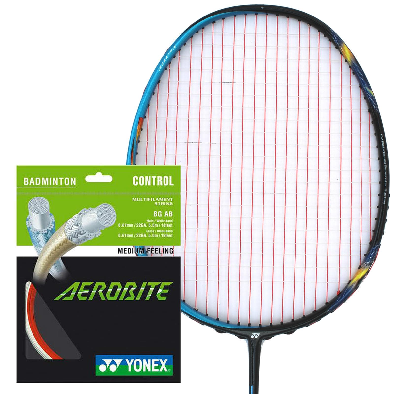 Yonex AeroBite Badminton String White Red - 0.67/0.61mm 10m Pack ...